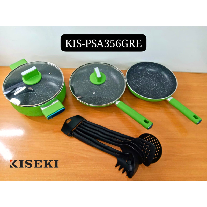 Jual Kiseki Set Panci KIS-PSA356 Green Satu Set Panci Lengkap 9 pcs Fry ...