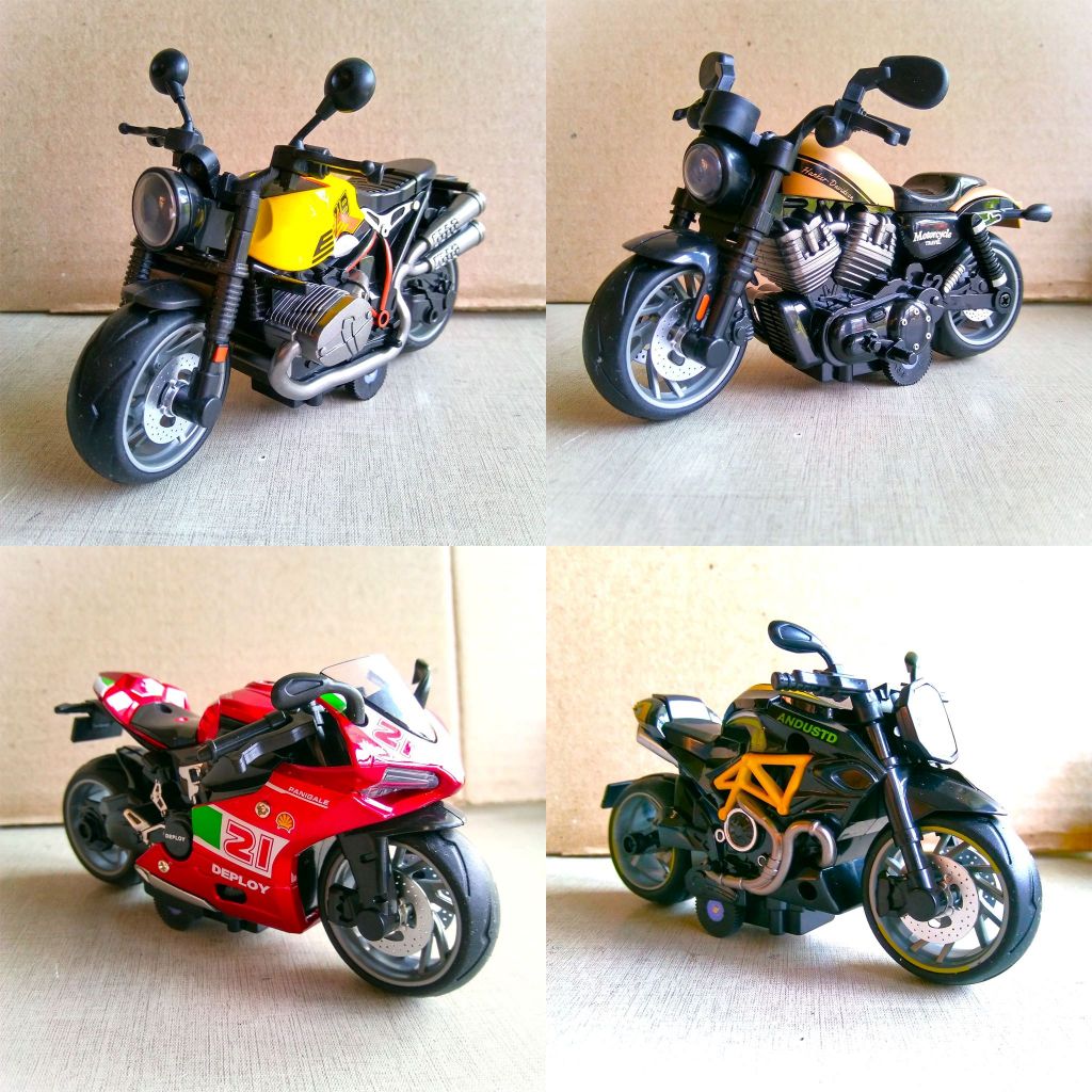 Jual MAINAN DIECAST MOTOR HARLEY HD MOGE BALAP SKALA 14 ISI 4 PULLBACK ...