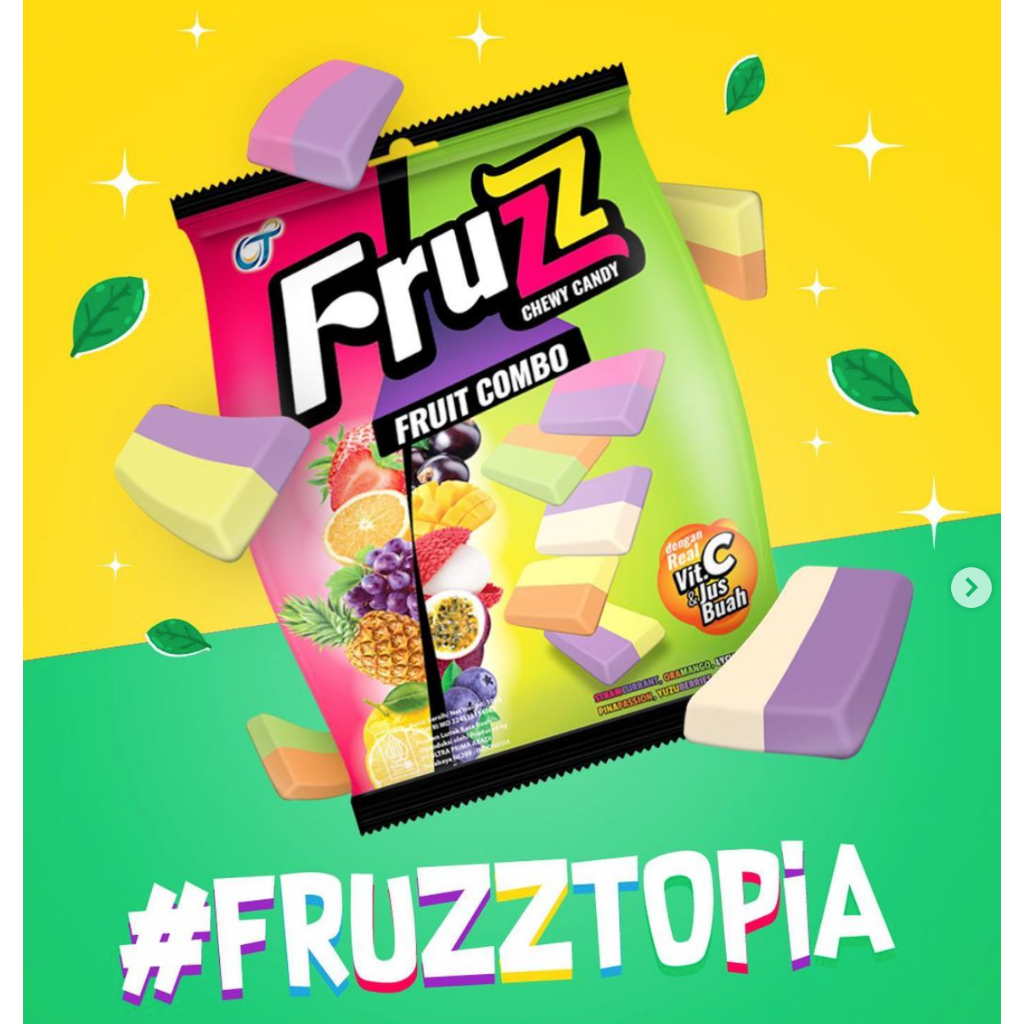 Jual FRUZZ Permen Chewy Fruit Candy Vit C 100gr | Shopee Indonesia