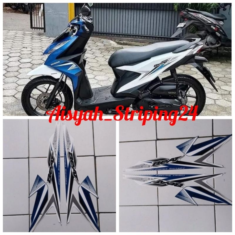 Jual STIKER STRIPING & LIS BODY ALL NEW BEAT CBS TAHUN 2020 2021 PUTIH ...