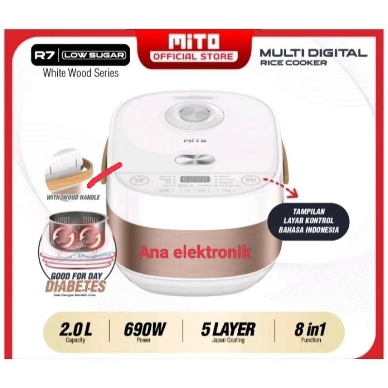 Jual MITO RICE COOKER MULTI DIGITAL R7 LOW SUGAR 8IN1 ( LUAR BATAM ...