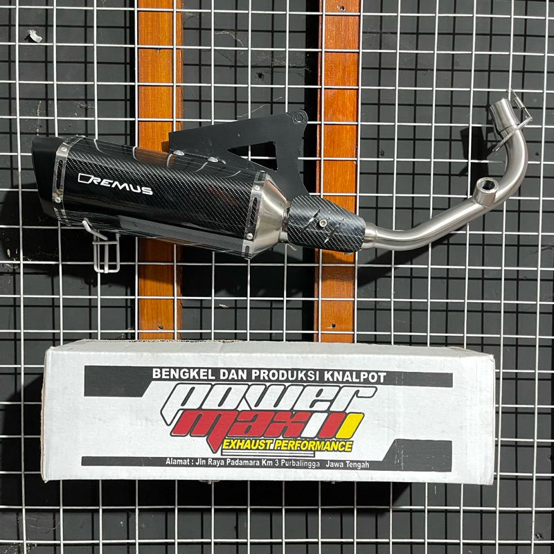 Jual Knalpot REMUS Carbon Vespa Matic Full System PNP | Shopee Indonesia