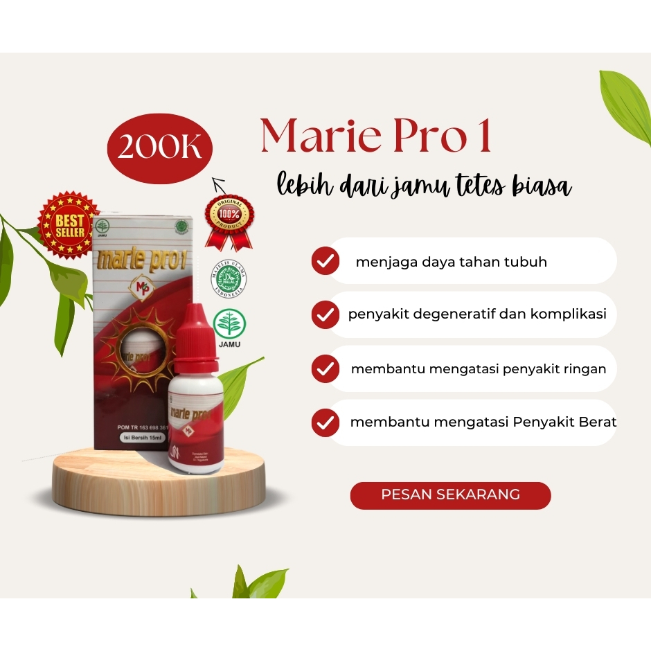 Jual Mariepro 1/Jamu Tetes Herbal/Menjaga Daya Tahan Tubuh/Halal BPOM ...