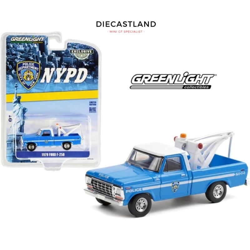 Jual Greenlight 1/64 1991 Ford F-250 Pickup Truck Blue and White "NYPD ...