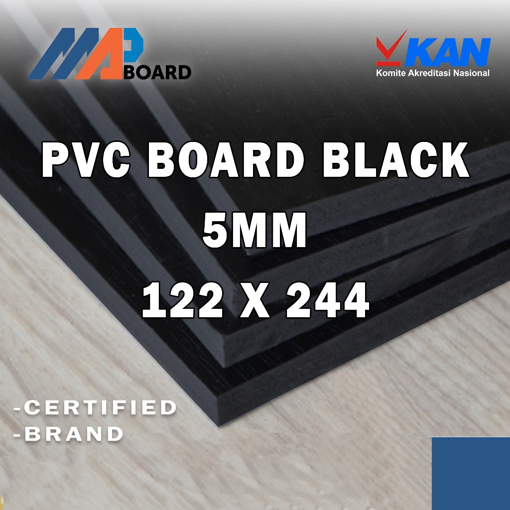 Jual PVC Foam Board Black / MAP Board Hitam keras 5mm Ukuran 122x244 ...