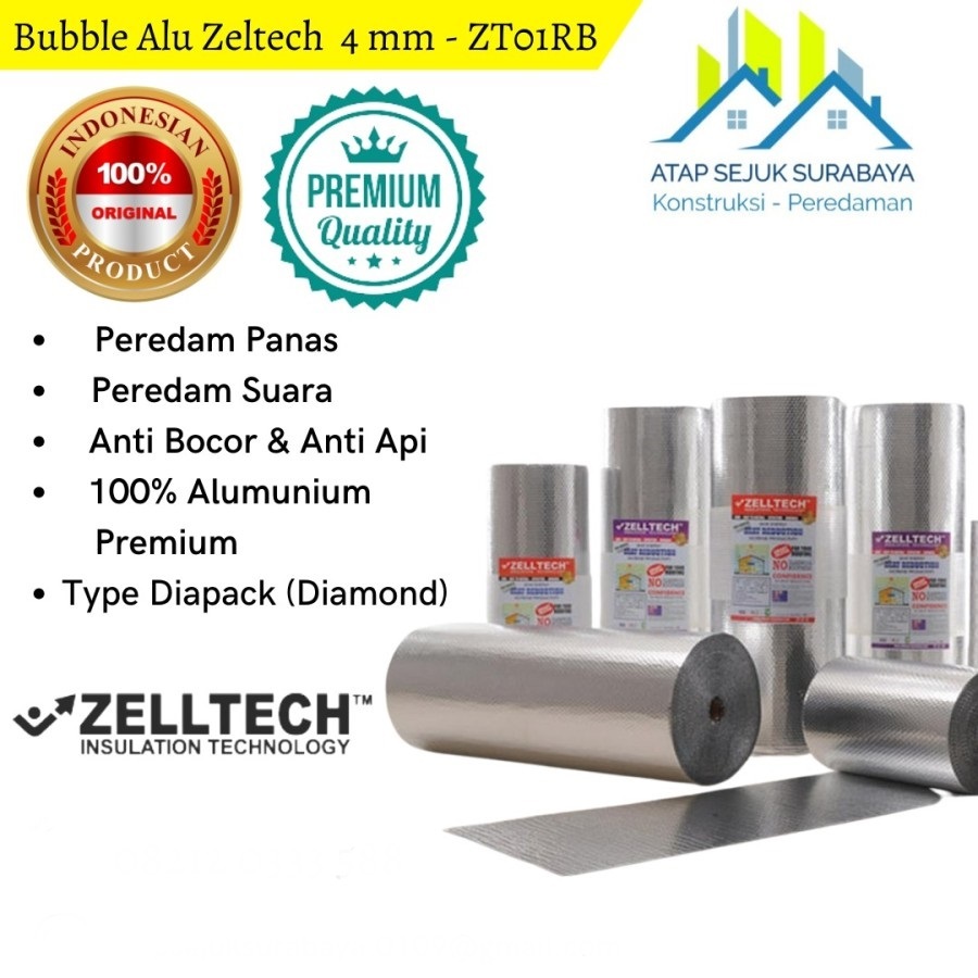 Jual Zelltech Bubble Foil Aluminium 4mm Peredam Panas Atap | Shopee ...
