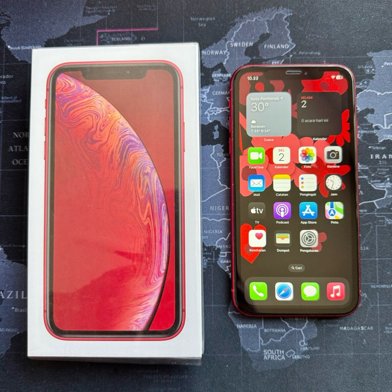 Jual iphone XR 128 GB ex ibox Product RED Fullset | Shopee Indonesia