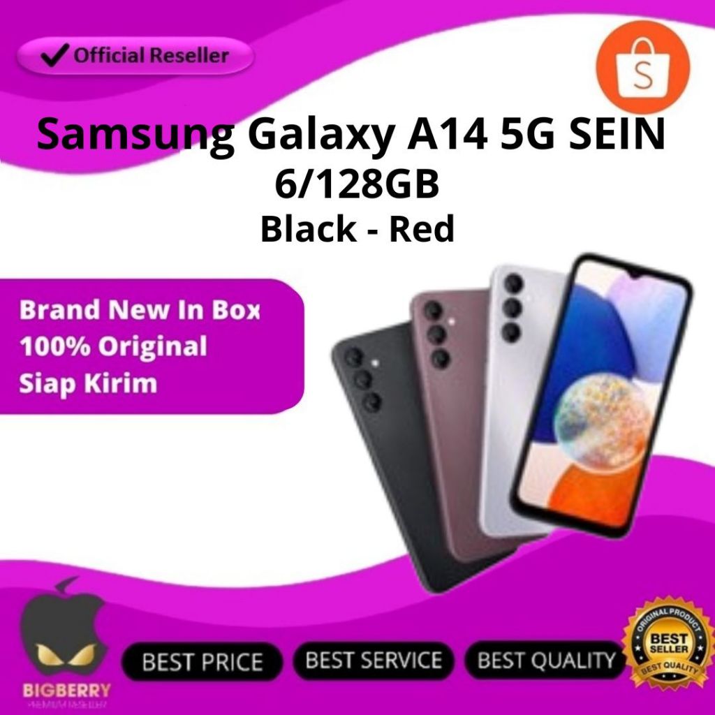 Jual Samsung Galaxy A14 5G 6/128GB Garansi Resmi SEIN Black Red 6GB 128 ...
