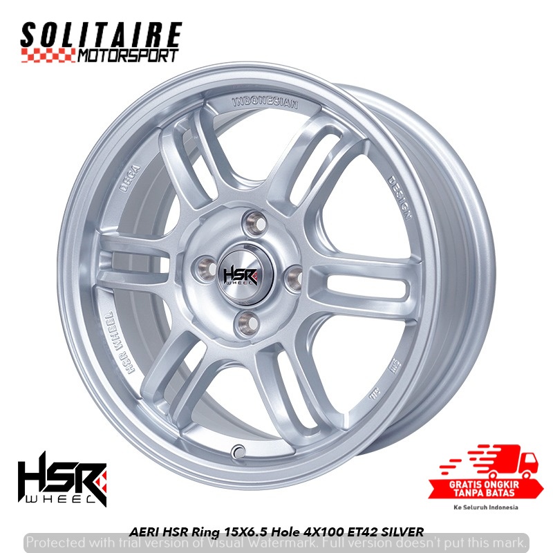 Jual VELG HSR TERBARU TYPE AERI RING 15 PCD 4X100 SILVER UNTUK AYLA CALYA AGYA SIRION DLL ...