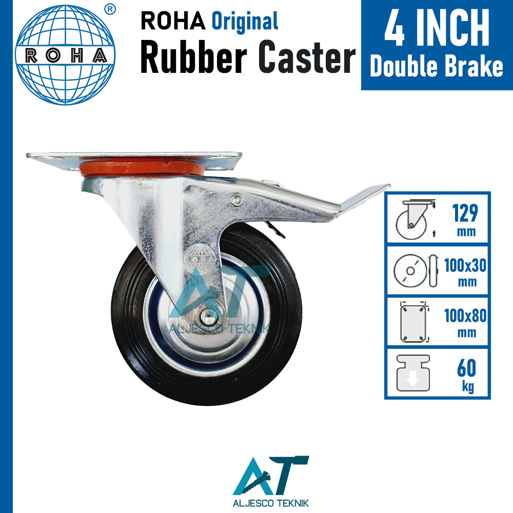 Jual RODA 4 INCH REM KARET ETALASE - TROLI - GEROBAK | Shopee Indonesia