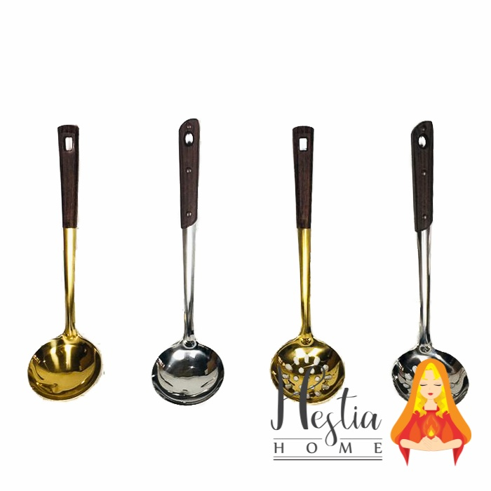 Jual HOME PRO - Soup Ladle Sendok Sop Irus Lubang Gold Perak Gagang ...