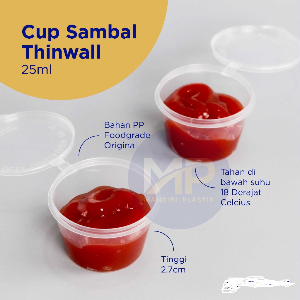 Jual Cup Saus Sambal Klip / Tempat Saus / Thinwall Sauce Cup 25ml ...