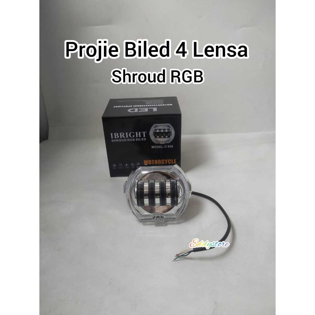 Jual Projie Biled 4 LED Lensa Ring/Shroud RGB Plus devil Original IBRIGHT - Projie biled RGB ...