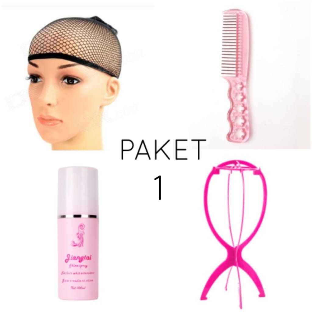 Jual PAKET REPAIR WIG CARE SISIR STAND HAIR NET WIG CAP | Shopee Indonesia