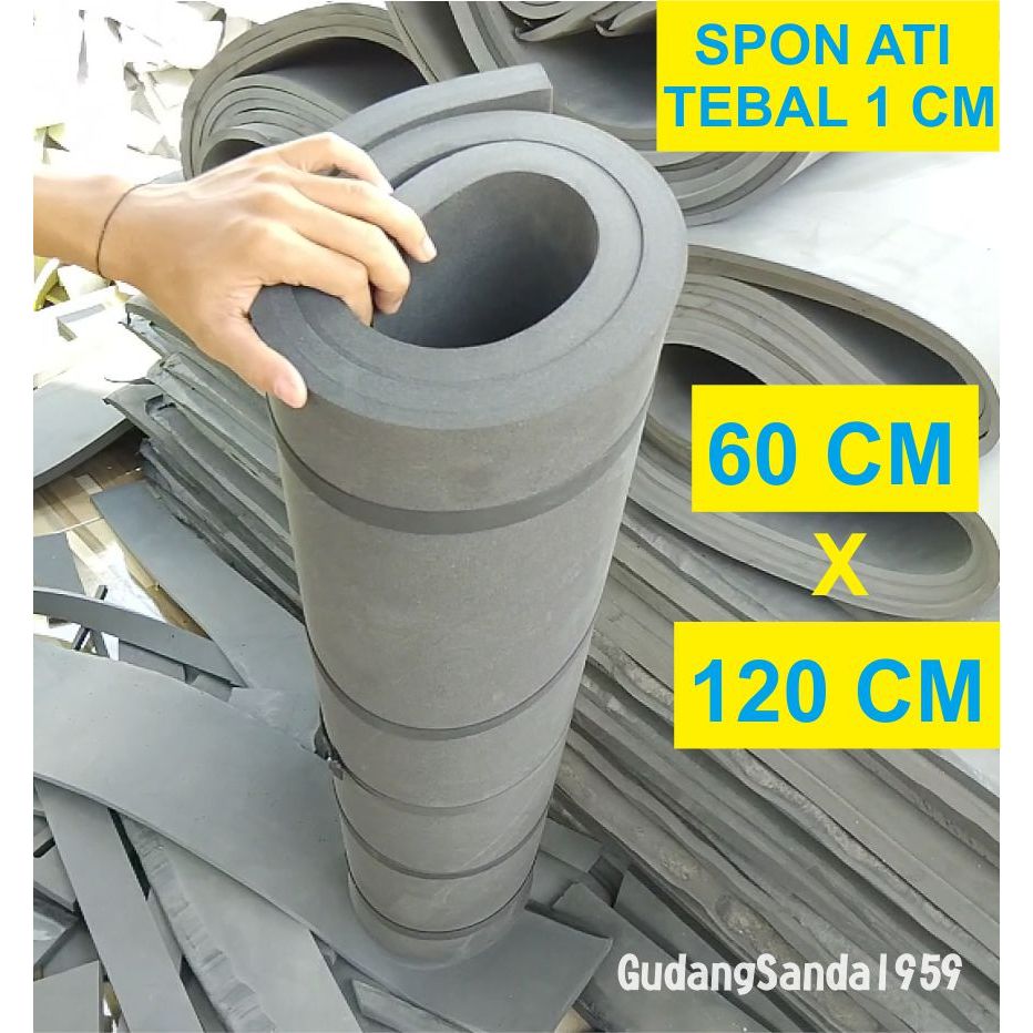 Jual SPON ATI / BUSA ATI / SPON EVA TEBAL 1 CM HITAM UKURAN 60 X 120 CM ...