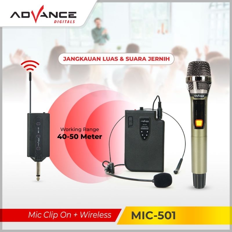 Jual Microphone Wireless / Mic Jepit / mic metting 500 501 Advance ...