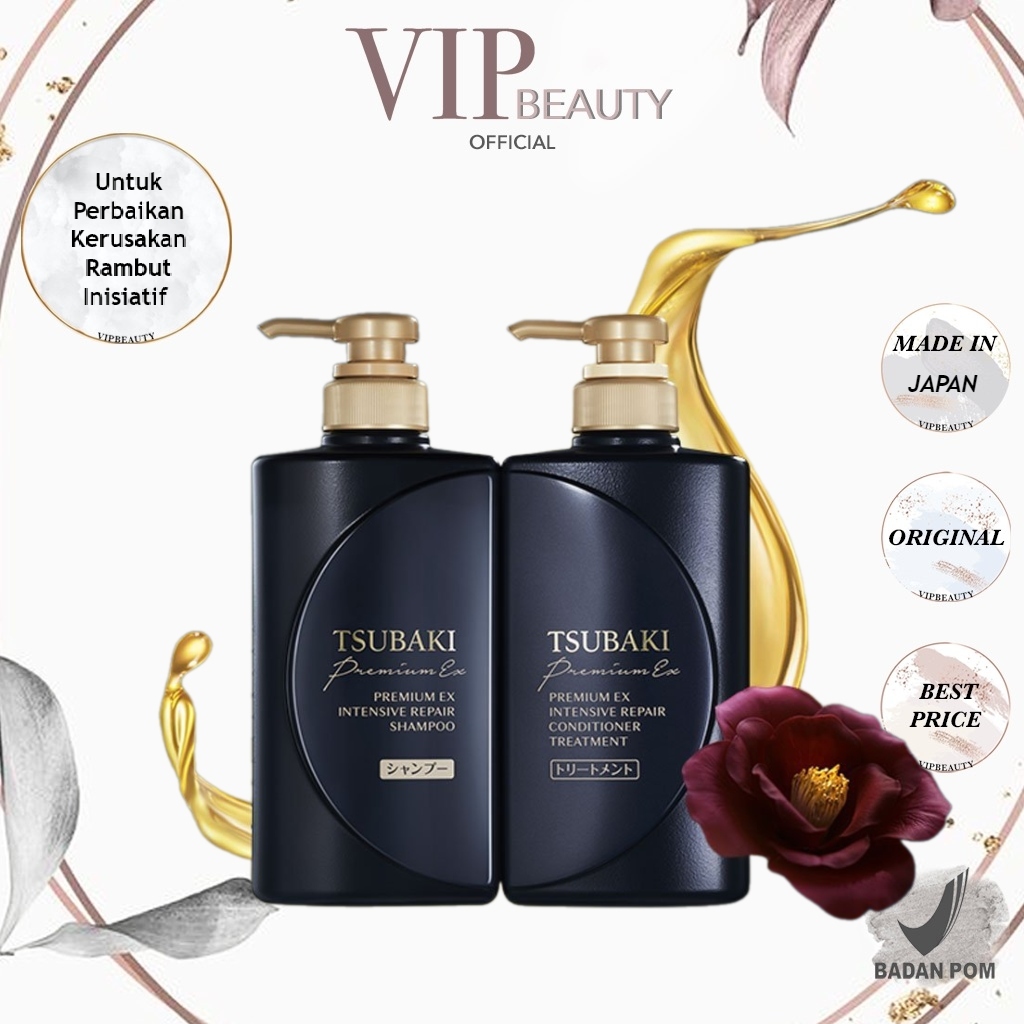Jual TSUBAKI Premium Ex Intensive Repair Shampoo & Conditioner 490ml | Shopee Indonesia