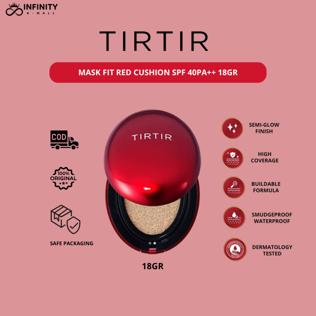 Jual [100% ORI] READY STOK TIRTIR MASK FIT RED CUSHION SPF 40PA++ 18GR ...