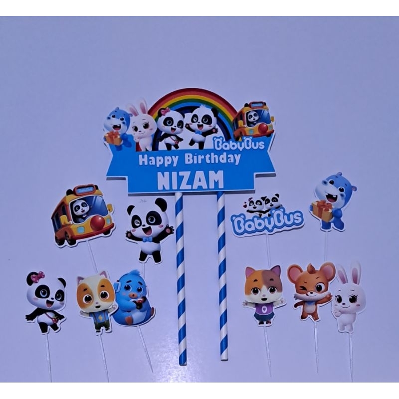 Jual TOPPER CAKE BABY BUS 2 BISA CUSTOM NAMA | Shopee Indonesia
