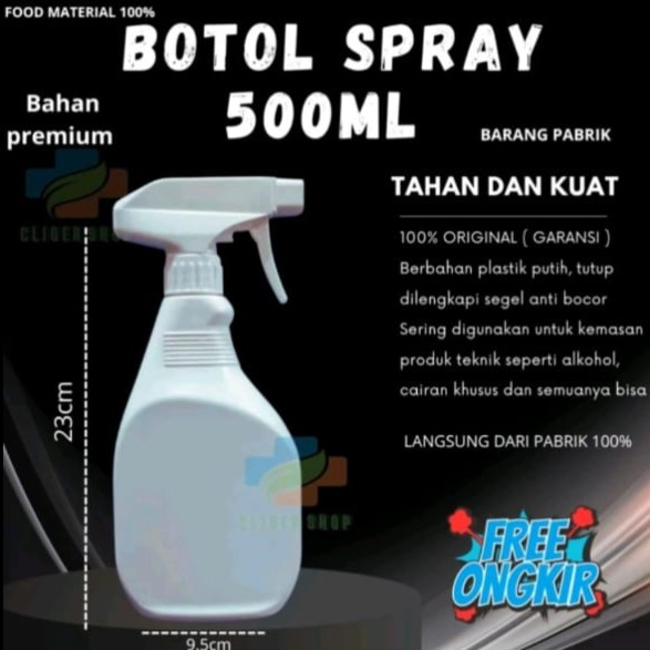 Jual BOTOL SPRAY 500ML / BOTOL KISPRAY PUTIH 500 ML | Shopee Indonesia
