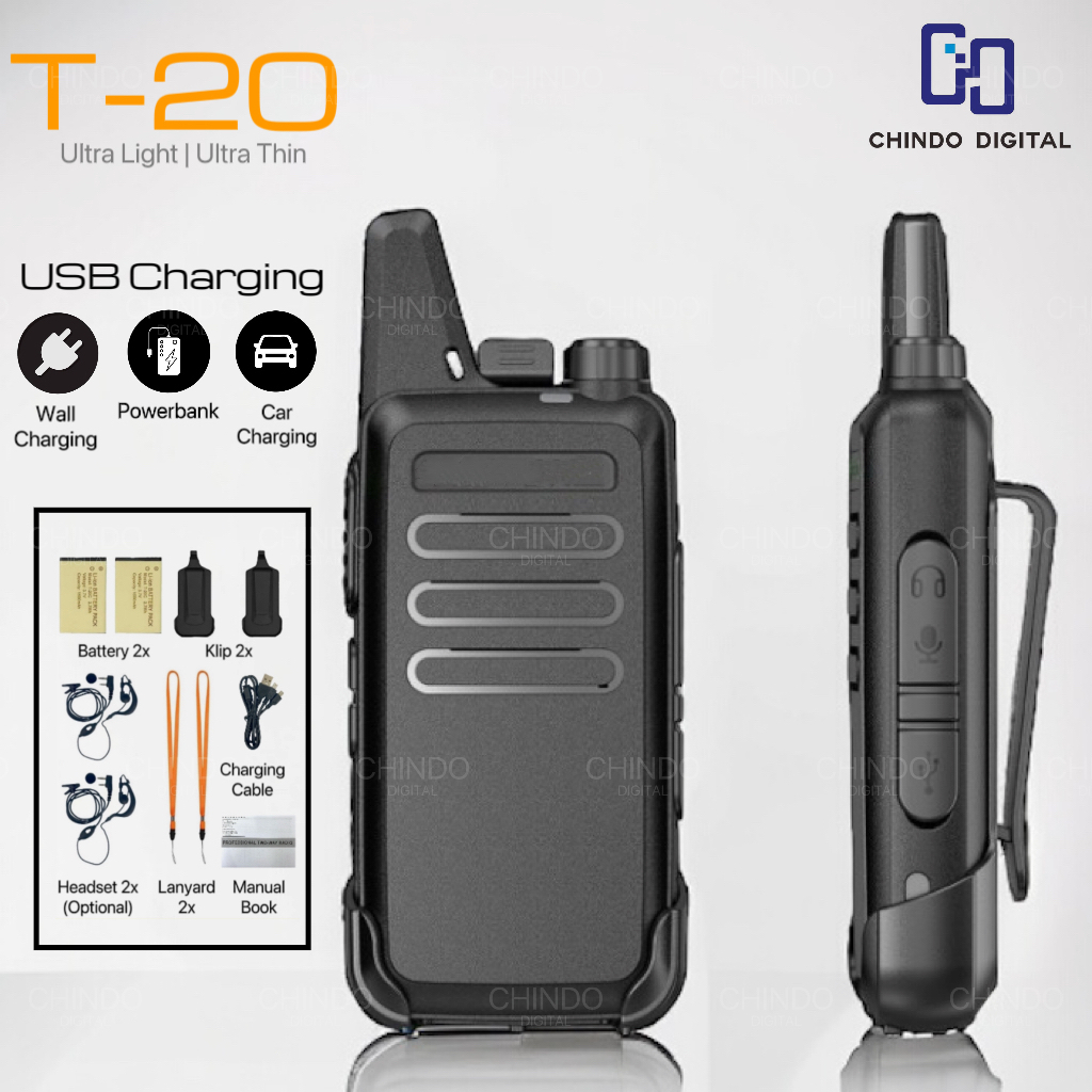 Jual [COD] HT T20 C1 Walkie Talkie Portable 2Pcs Handy Talky UHF Wlan ...