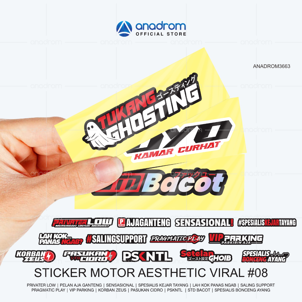 Jual Stiker Motor Viral #08 | SALING SUPPORT | STD BACOT | PRAGMATIC ...