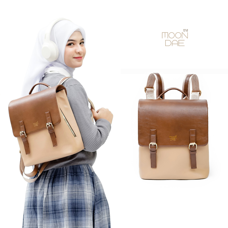 Jual MOON DAE Inha Bag Tas Ransel Wanita Kulit Premium Backpack For ...