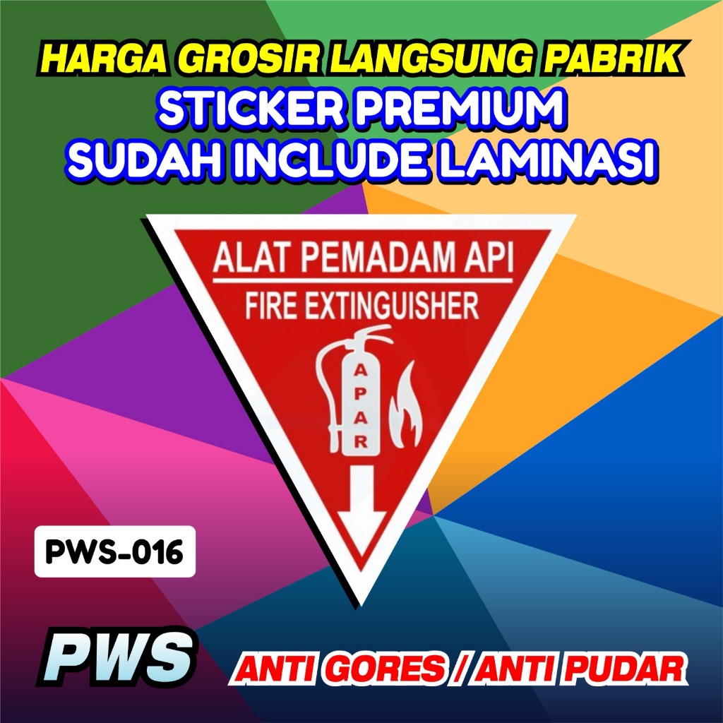Jual Sticker 15x15 Safety APAR Fire Extinguisher Segitiga / Sticker ...