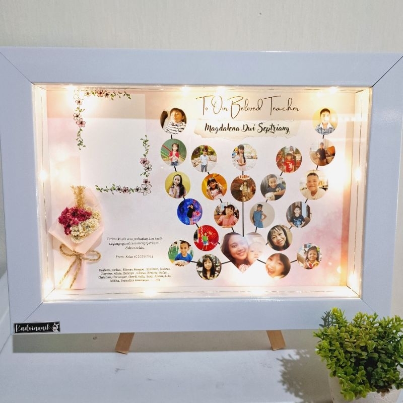 Jual flower in frame 3D uk 20x30 | frame box kolase foto kado guru kado ...