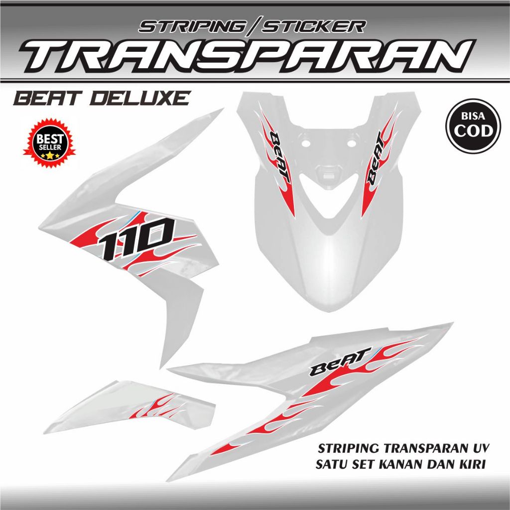 Jual STRIPING TRANSFARAN MOTOR BEAT DELUXE ISS CBS TRANSPARAN UV BENING ...