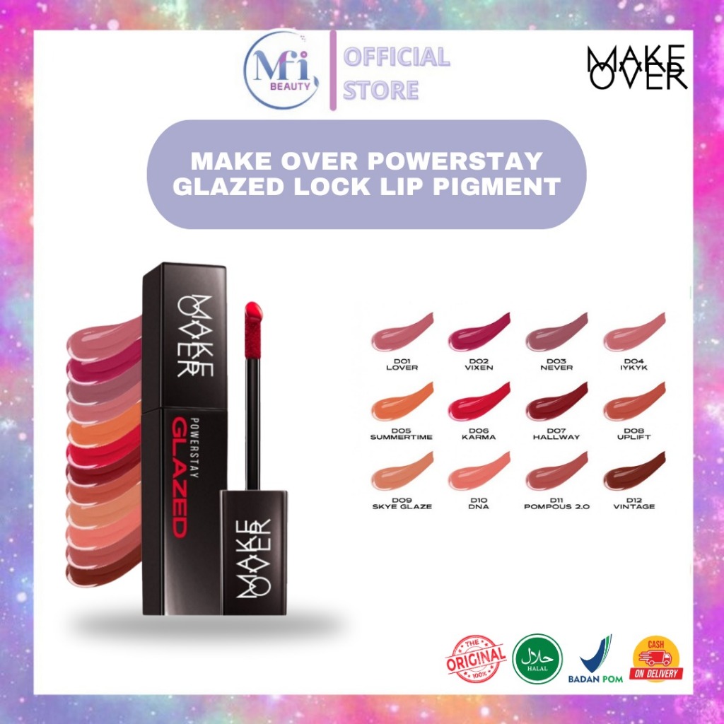 Jual MFI - MAKE OVER Powerstay Glazed Lock Lip Pigment l Netto 3 GR ...