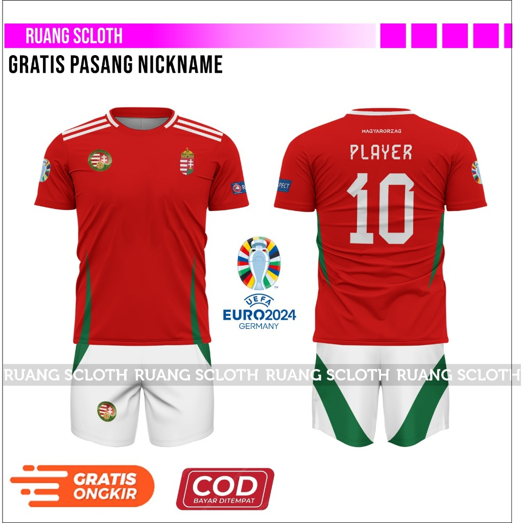 Jual Jersey Hongaria Home Terbaru 2024 Gratis Pasang Nama dan Nomor ...