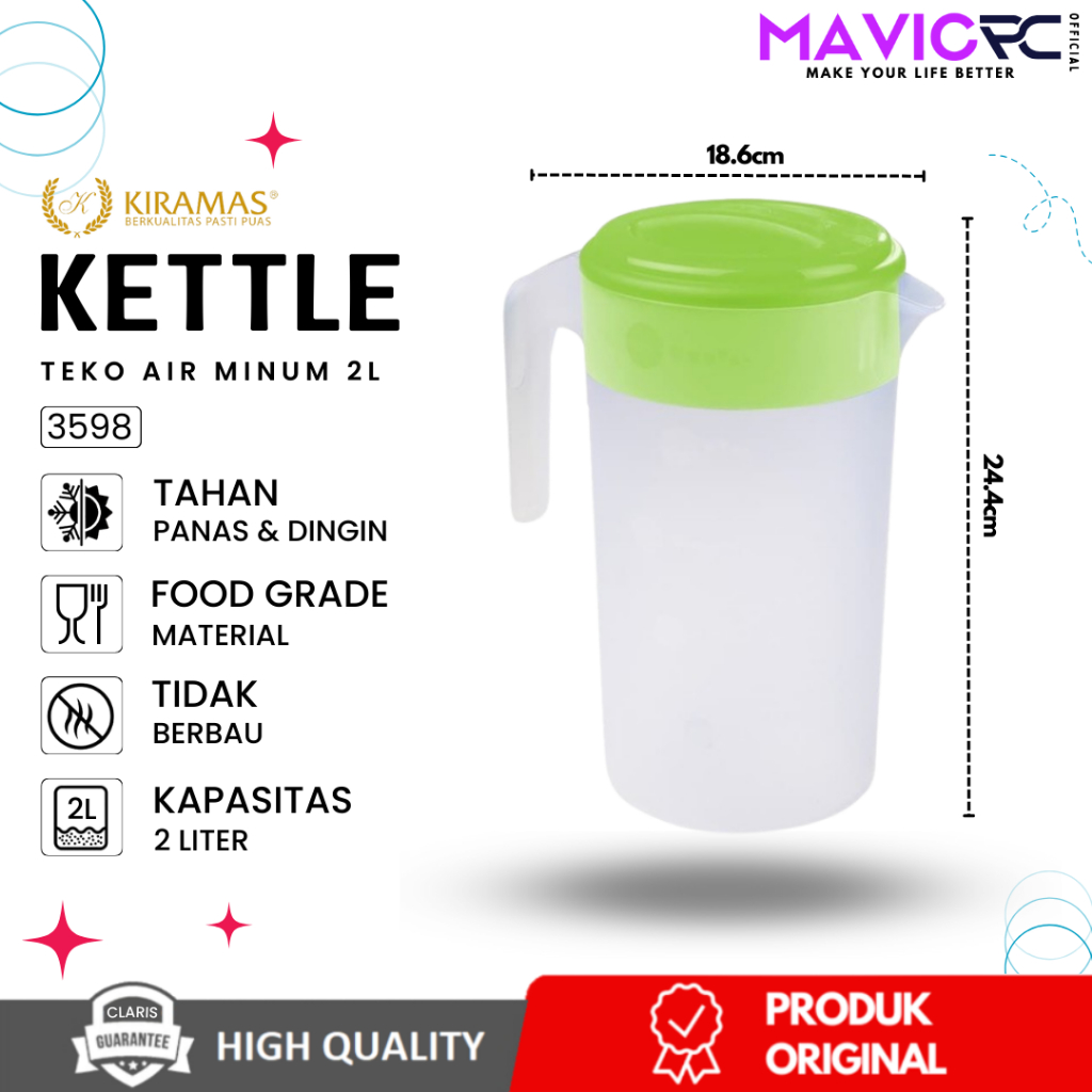 Jual NEOKI x BONBOX BKL802 2.5L Teko Plastik Tahan Dingin dan Panas Water Jug Kettle Air Pitcher ...