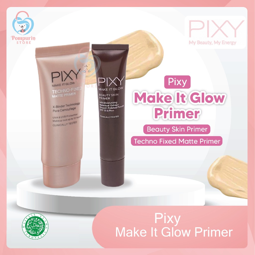 Jual PIXY Make It Glow Beauty Skin Primer SPF35 PA++ /Techno Fixed ...