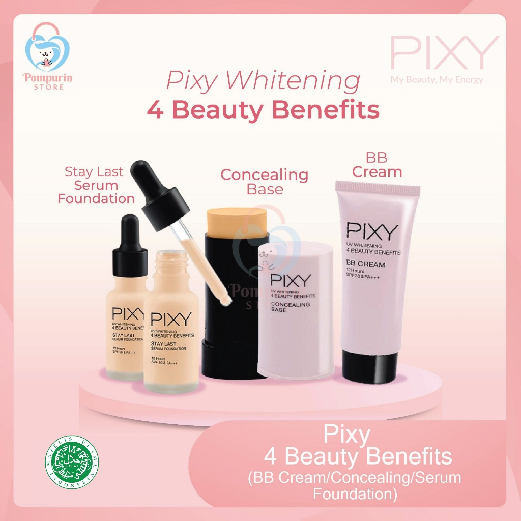 Jual Pixy Whitening 4 Beauty Benefits Concealing Base SPF35 PA+++ / BB ...