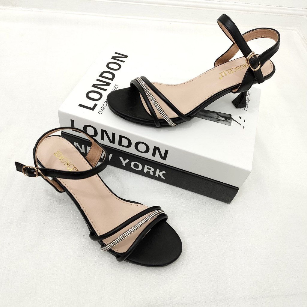 Jual Simoncelli Sepatu Heels Tali Belakang 5 Cm Wanita Mutiara Import ...