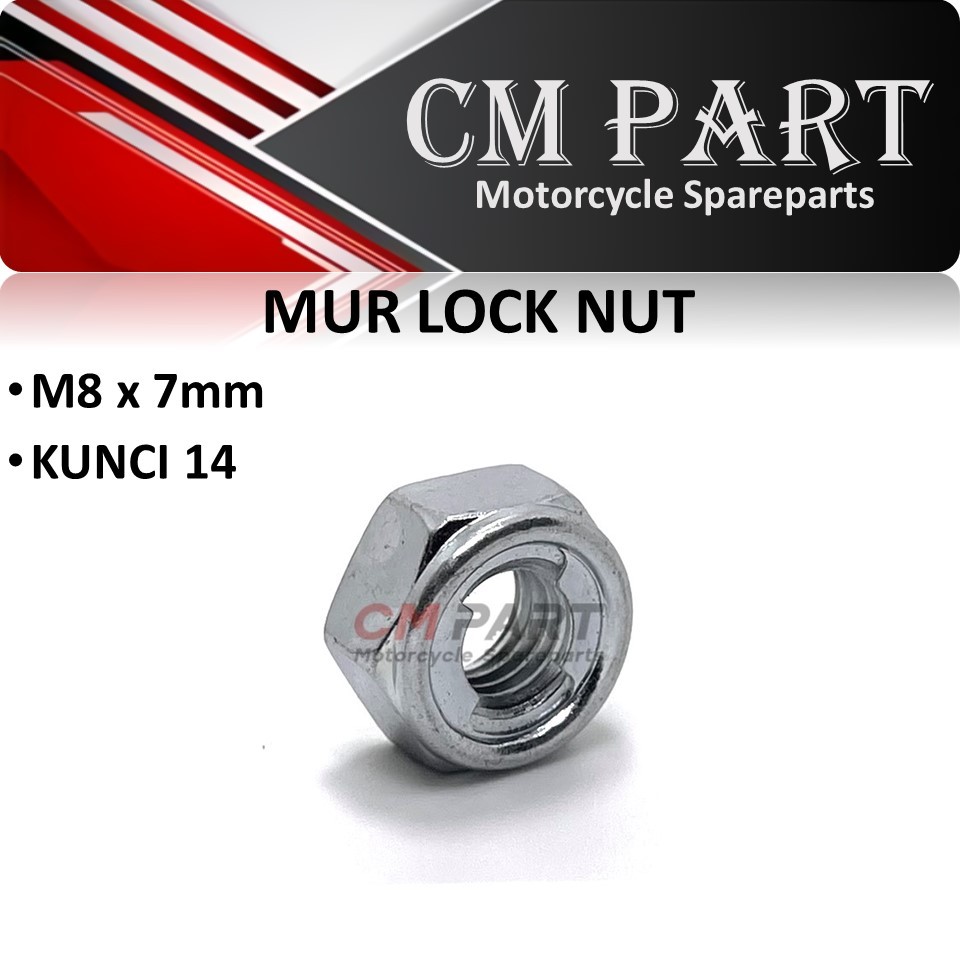 Jual Mur Lock - Lock Nut m8 kunci 14 | Shopee Indonesia