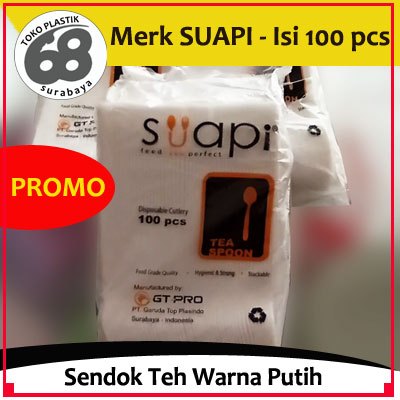 Jual PROMO Sendok Teh SUAPI Warna Putih Isi 100 Pcs | Shopee Indonesia