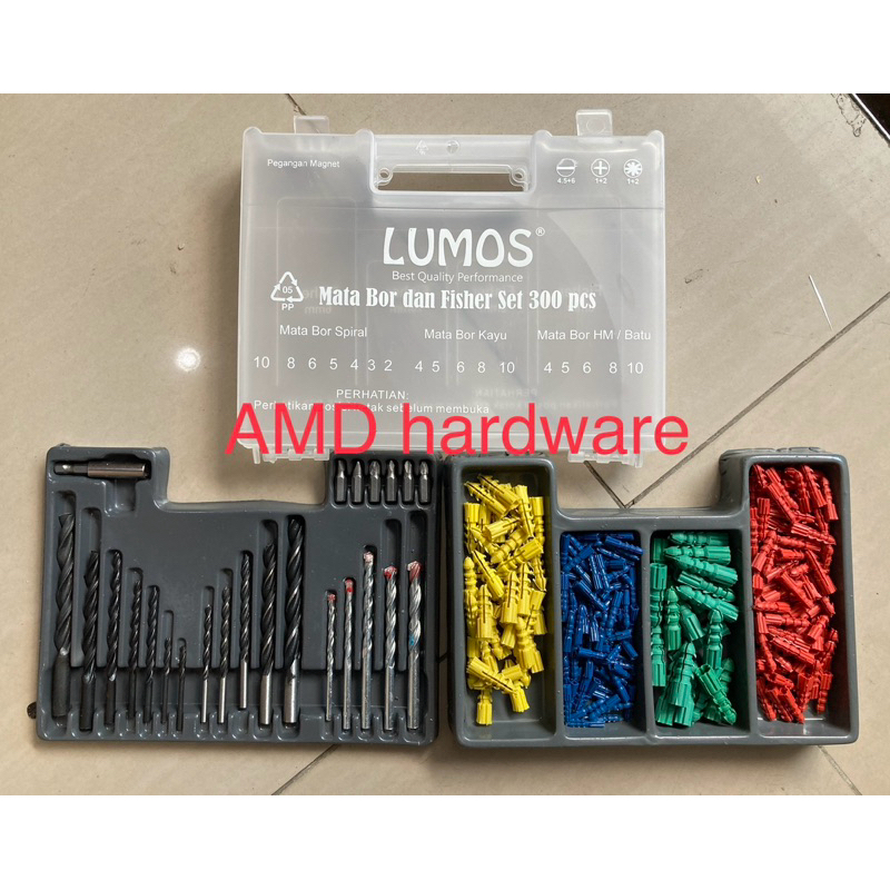 Jual Mata Bor SET 300pcs + Piser Besi Kayu Tembok 300 pcs drill bit 3 4 ...