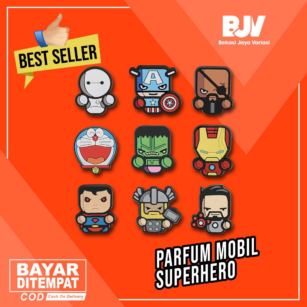 Jual Parfum Pewangi Mobil Tempel AC Karakter Superhero / Marvel / DC ...