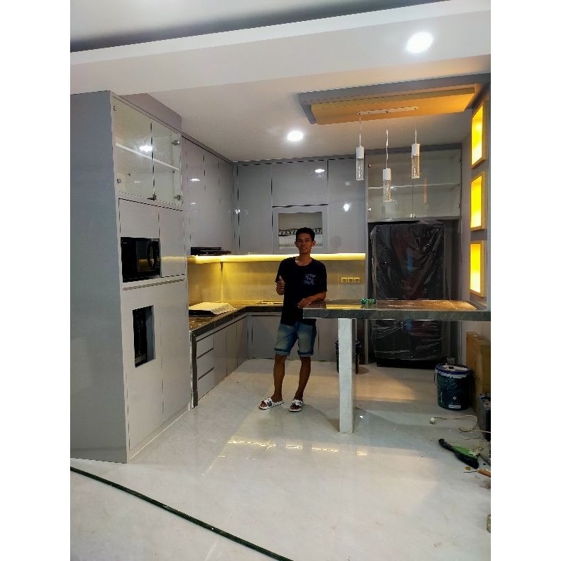 Jual KITCHEN SET CUSTOM BAHAN PLYWOOD MERANTI TEBAL 18MM FINISHING HPL ...