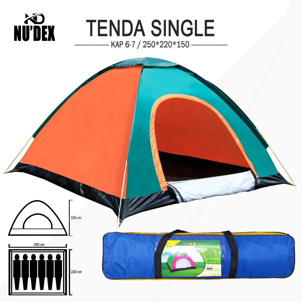 Jual Tenda Dome camping single layer Kap 6-7 person tenda single ...