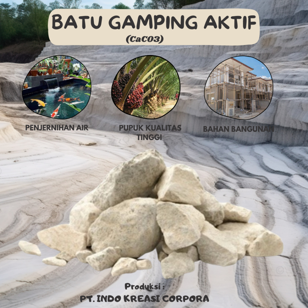 Jual Batu Kapur gamping murni bongkahan batu gamping AKTIF 1kg/1000gram ...