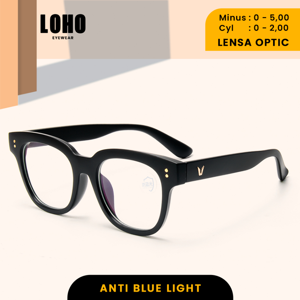 Jual LOHO Kacamata Anti Radiasi Photocromic Bluecromic Minus Anti Blueray Anti Uv Frame Bulat ...