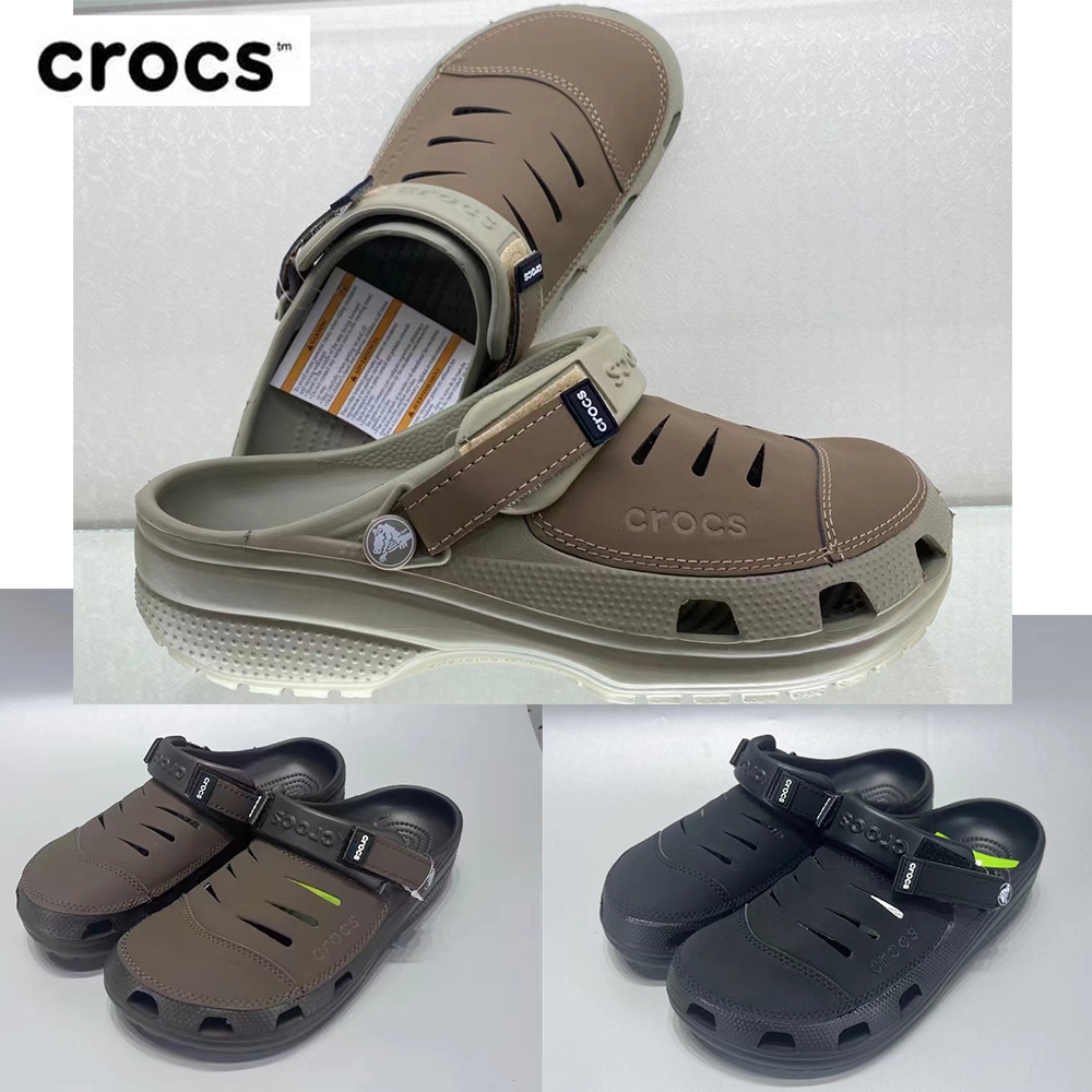 Jual Sandal Crocs pria Leather Crocs Sandal Kodok Pria Yukon Sandal ...