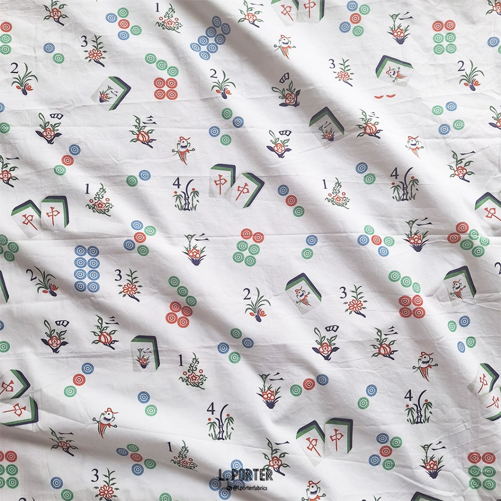 Jual Kain L.Porter Fabrics motif Mahjong on katun primis I kain print I ...