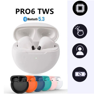 Jual Pro 6 TWS Bluetooth Earphone Android with Mic HiFi Stereo Touch ...