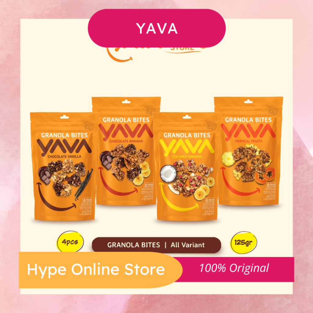 Jual YAVA Granola Bites 125gr Rasa Chocolate Banana / Chocolate vanila ...