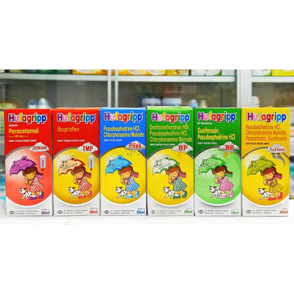 Jual Hufagrip Sirup 60ML All Varian - Meredakan Demam, Batuk, Pilek dan ...