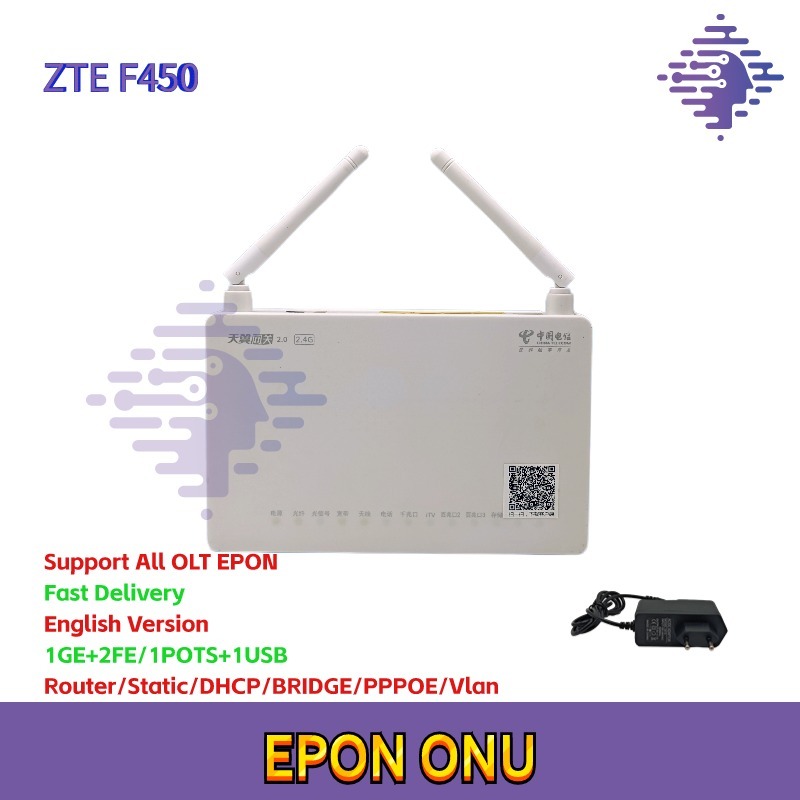 Jual Bekas WIFI Mode ZTE F450 V2 ONT EPON ONU AP Wireless WIFI English ...